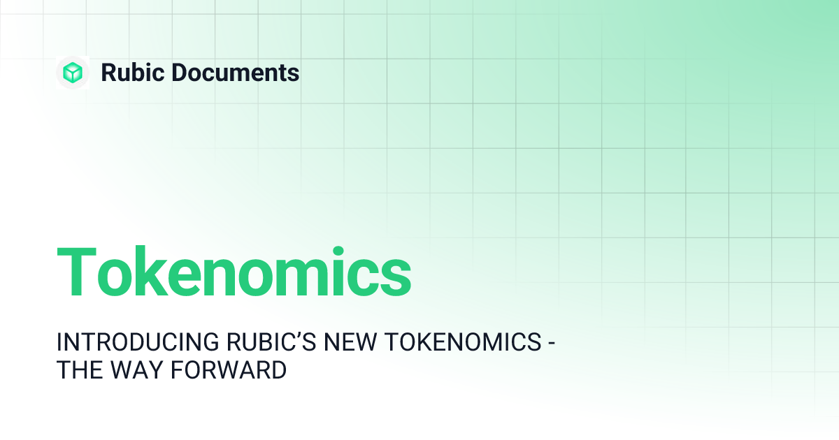 Tokenomics | Rubic Documents