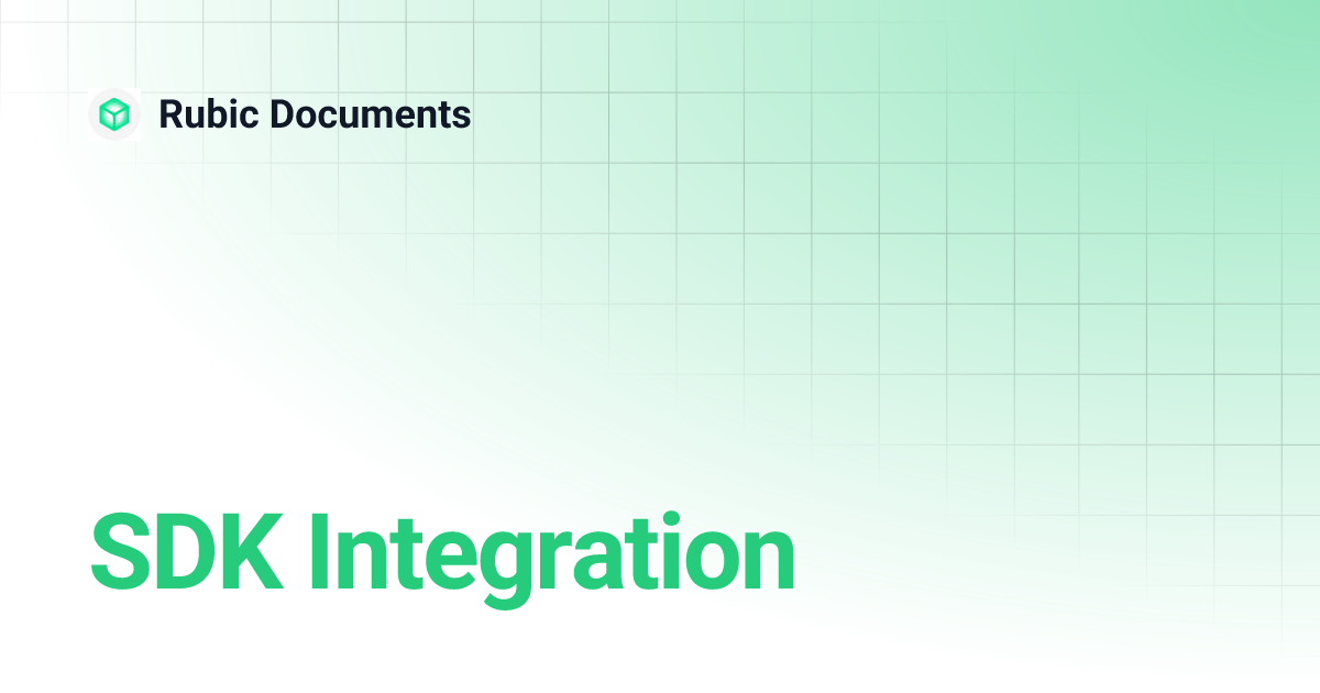 SDK Integration | Rubic Documents