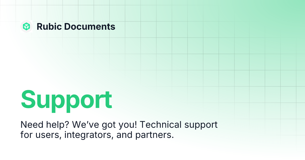 Support | Rubic Documents